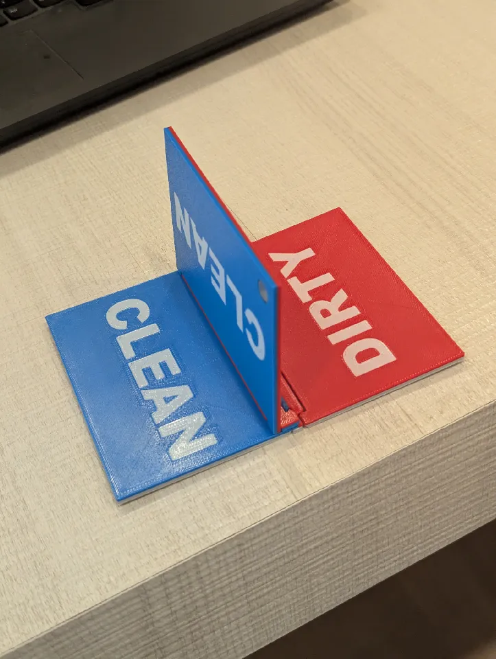Flippable "Clean/Dirty" sign by Lono Kao | Download free STL model ...