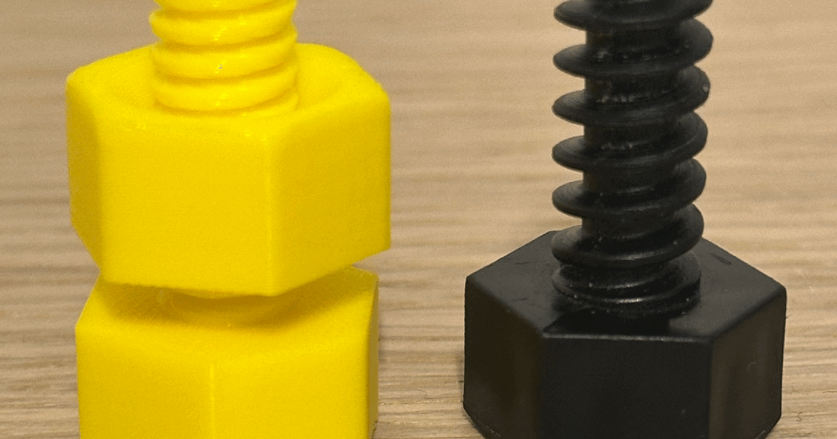 Theo Screw & Nut (Rotatable by Hand) by schellek | Download free STL ...