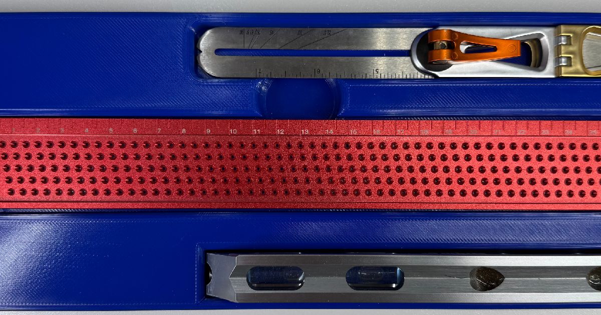 Gridfinity storage tray for T260 ruler, level and multifunction bevel ...