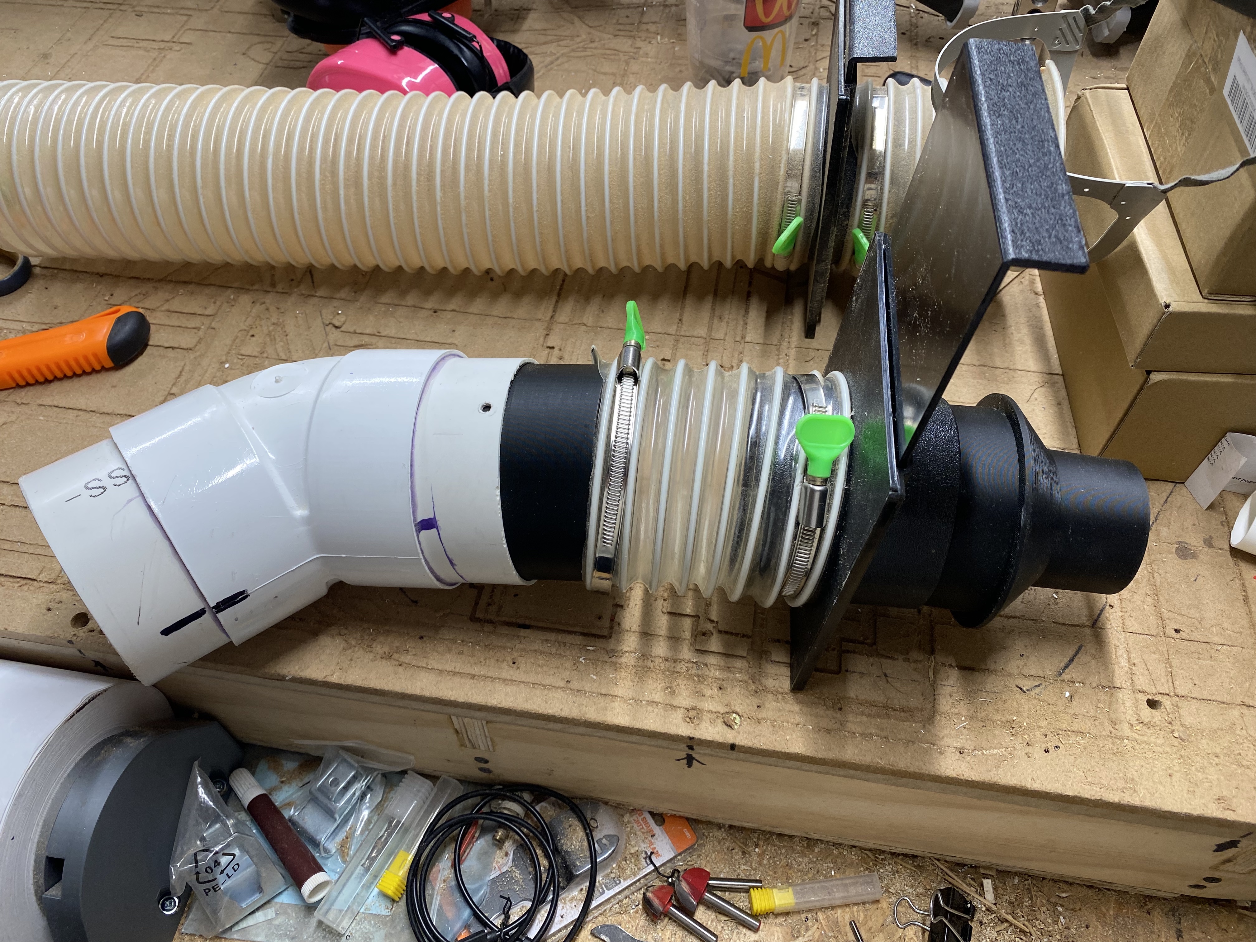 Dust Splice Coupler Adapter - from 4" PVC to 4" Dust Hose (based on ...