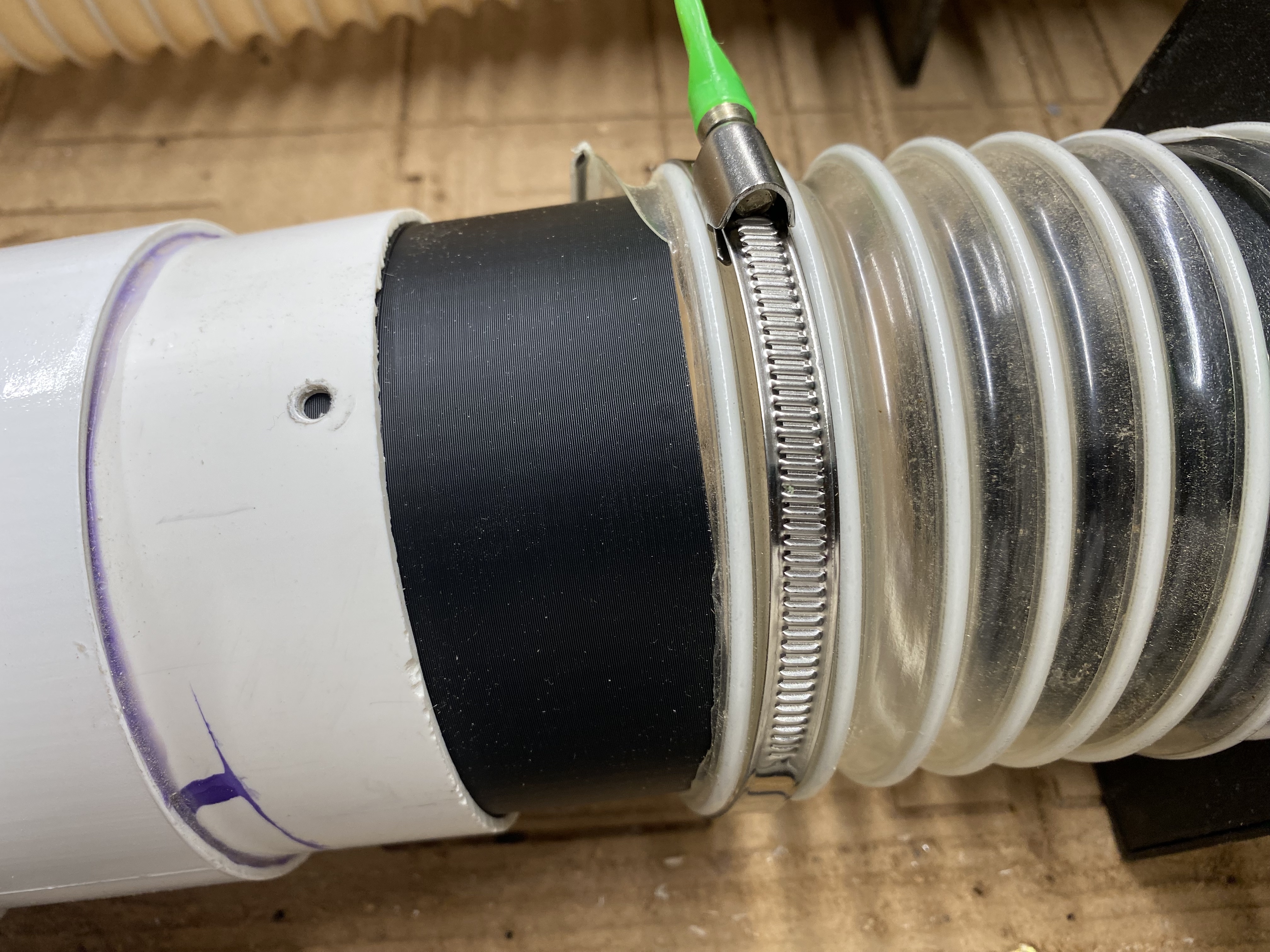 Dust Splice Coupler Adapter - from 4" PVC to 4" Dust Hose (based on ...