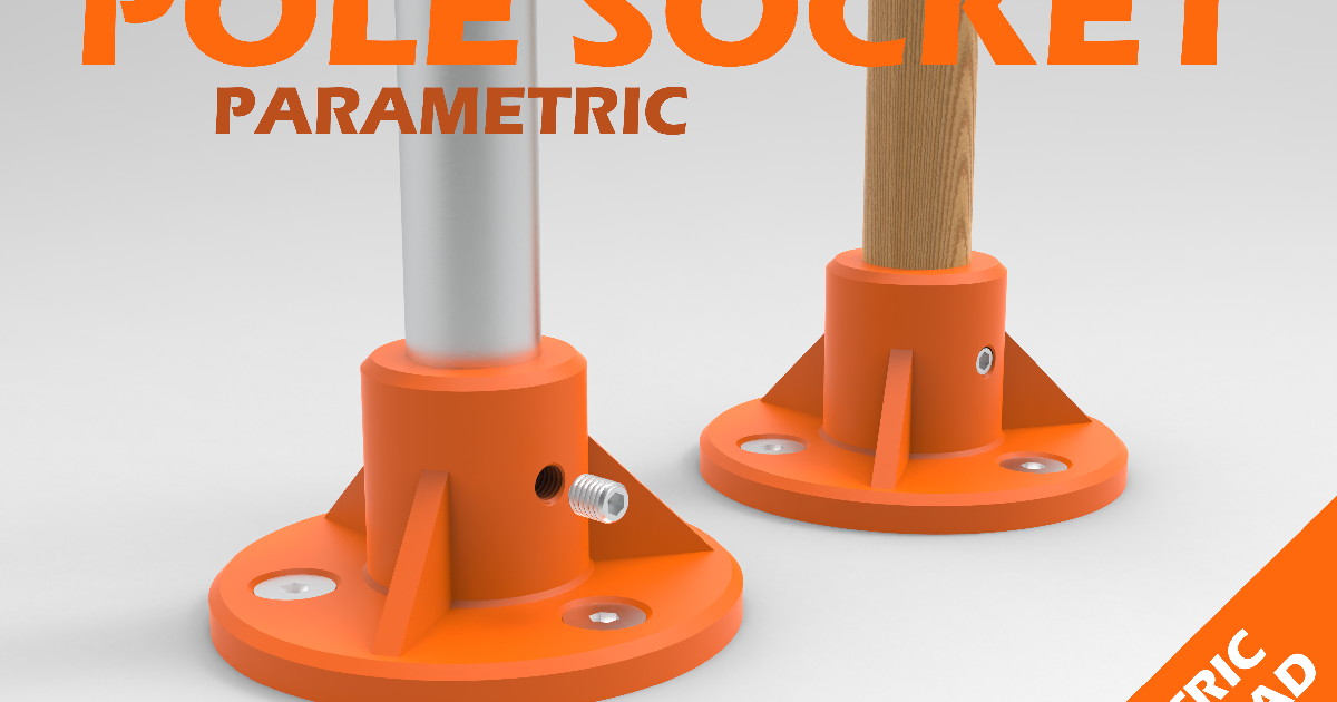 Pole Socket - Pole holder (metric - parametric) por ART_TOO | Descargar ...