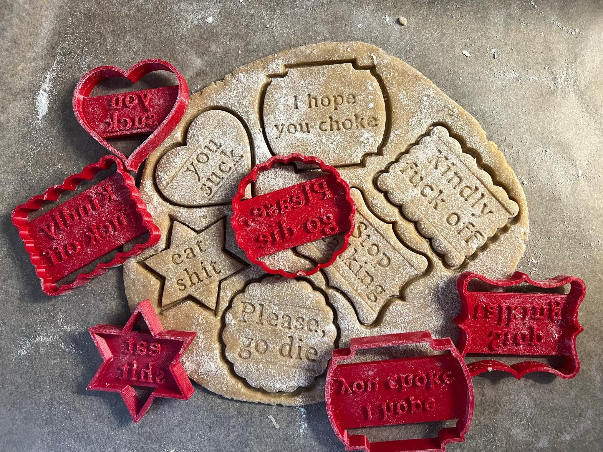 Insulting cookie cutters (6 types) by Bobino | Download free STL model ...