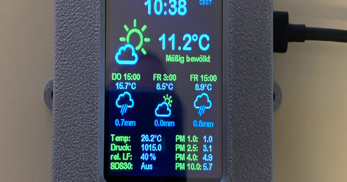 ESP32 Weather Station (BME280, SPS30) by Volker | Download free STL model | Printables.com