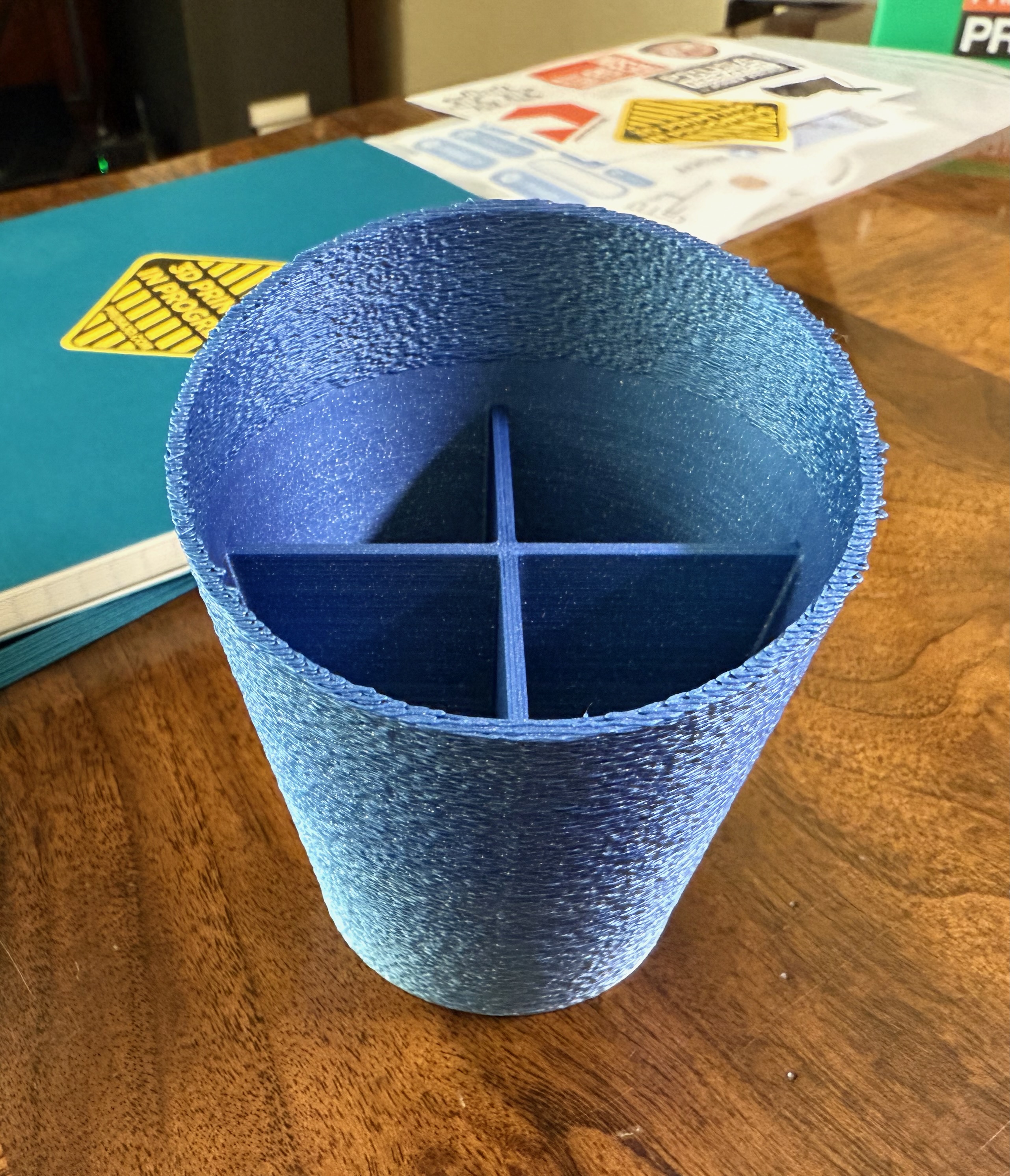 Conical pen/pencil cup with internal dividers by ronguest | Download ...