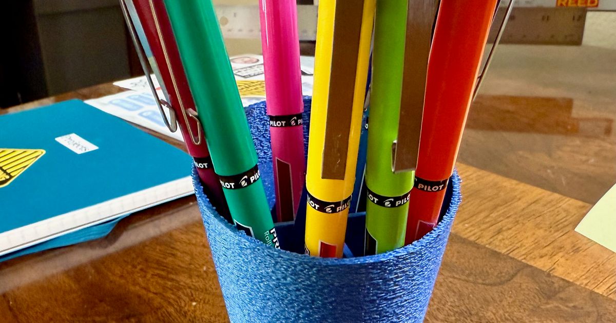 Conical pen/pencil cup with internal dividers by ronguest | Download ...
