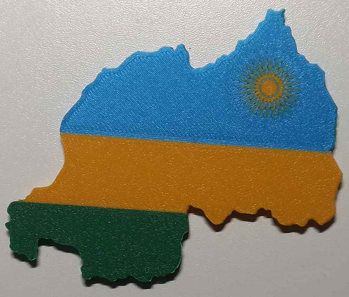 Rwanda Country Magnet (parametric) by mosselini1 | Download free STL model | Printables.com