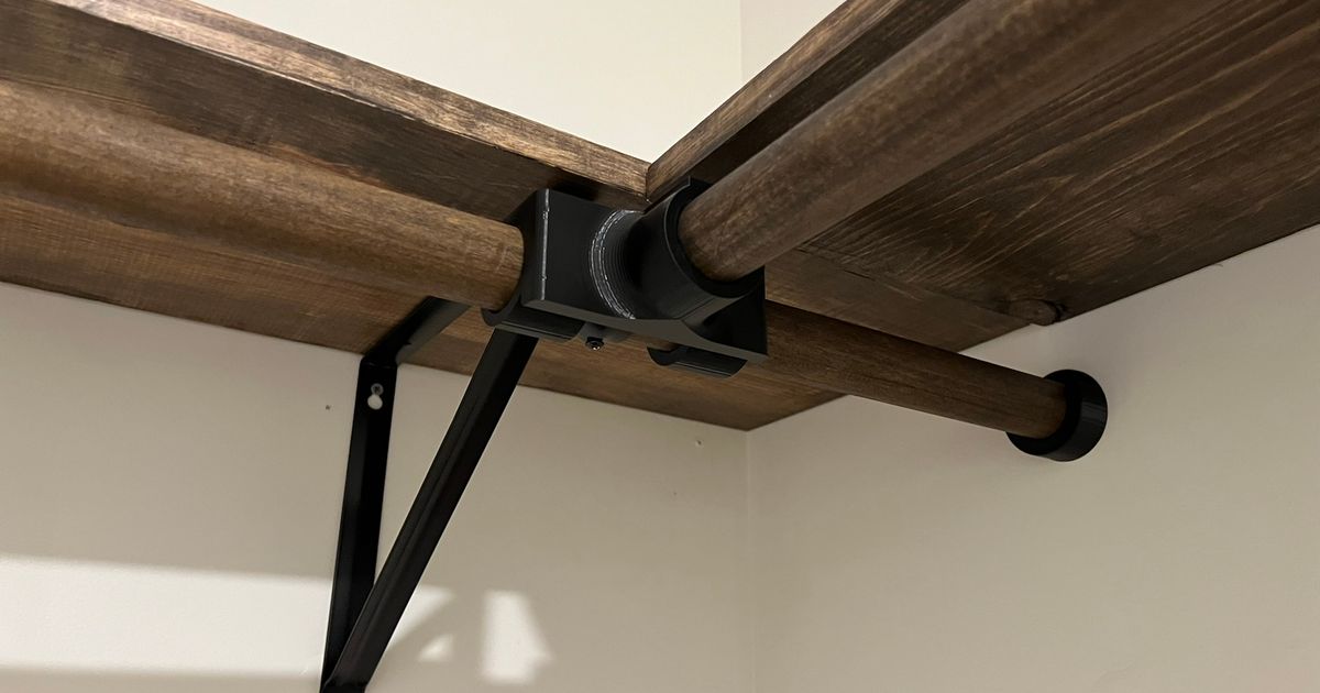 Wide 1-3/8in (~35mm) Closet Rod T Connector by abprice96 | Download ...