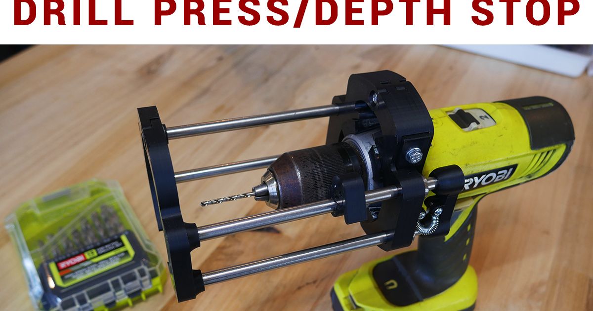 Portable drill press/depth stop attachment for hand drill - Open source ...