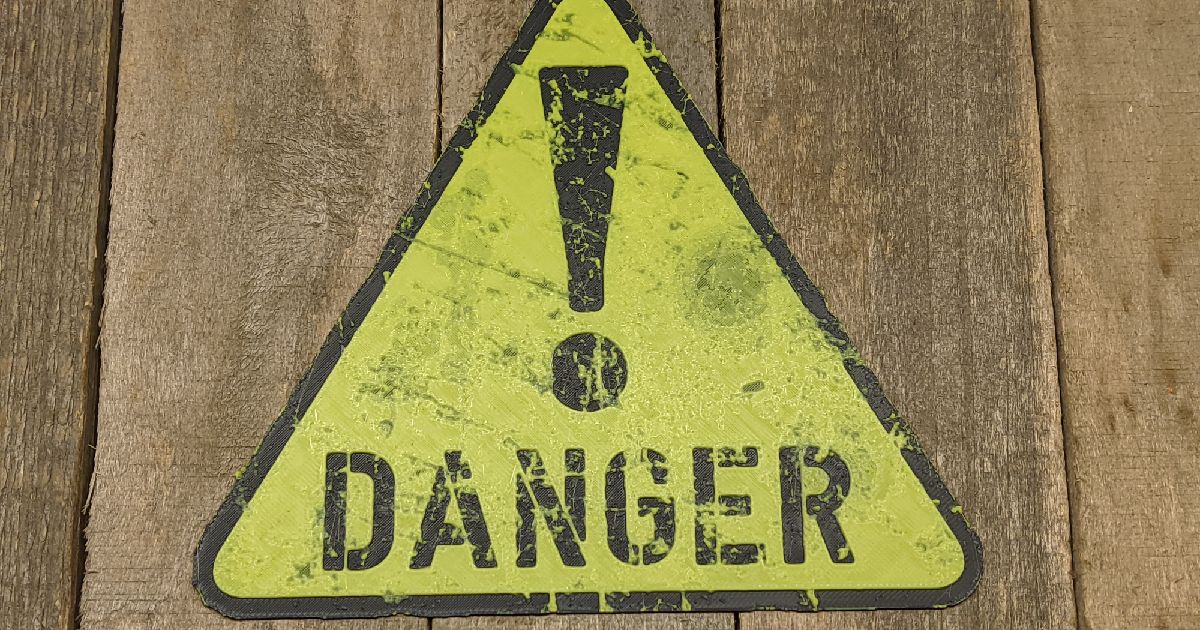 Sign #1 - Rusty Danger by 💡 SimplePrint | Download free STL model ...