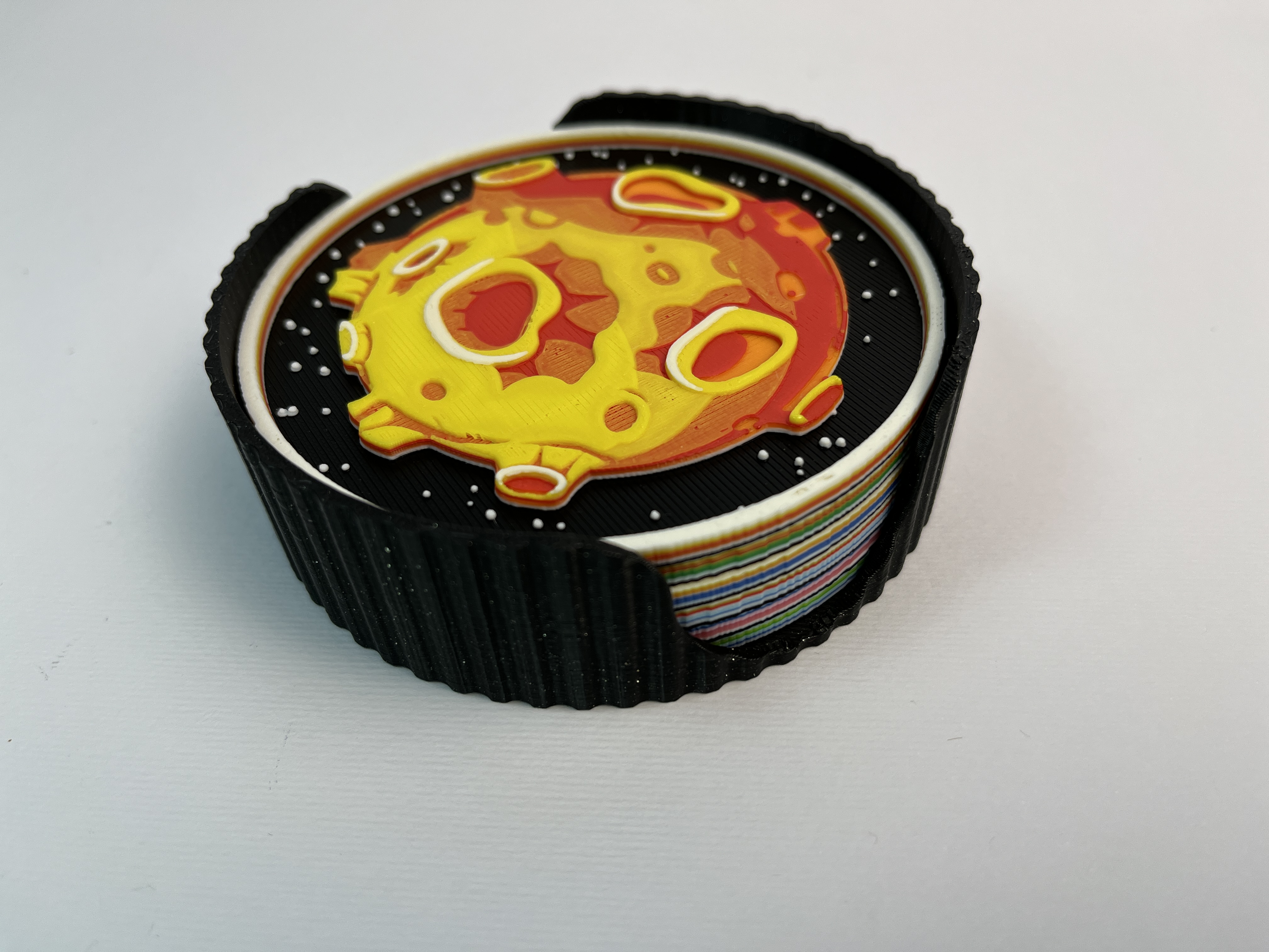 Planets Space Coasters, set of 6 + Coaster Holder by Valeria Momo ...