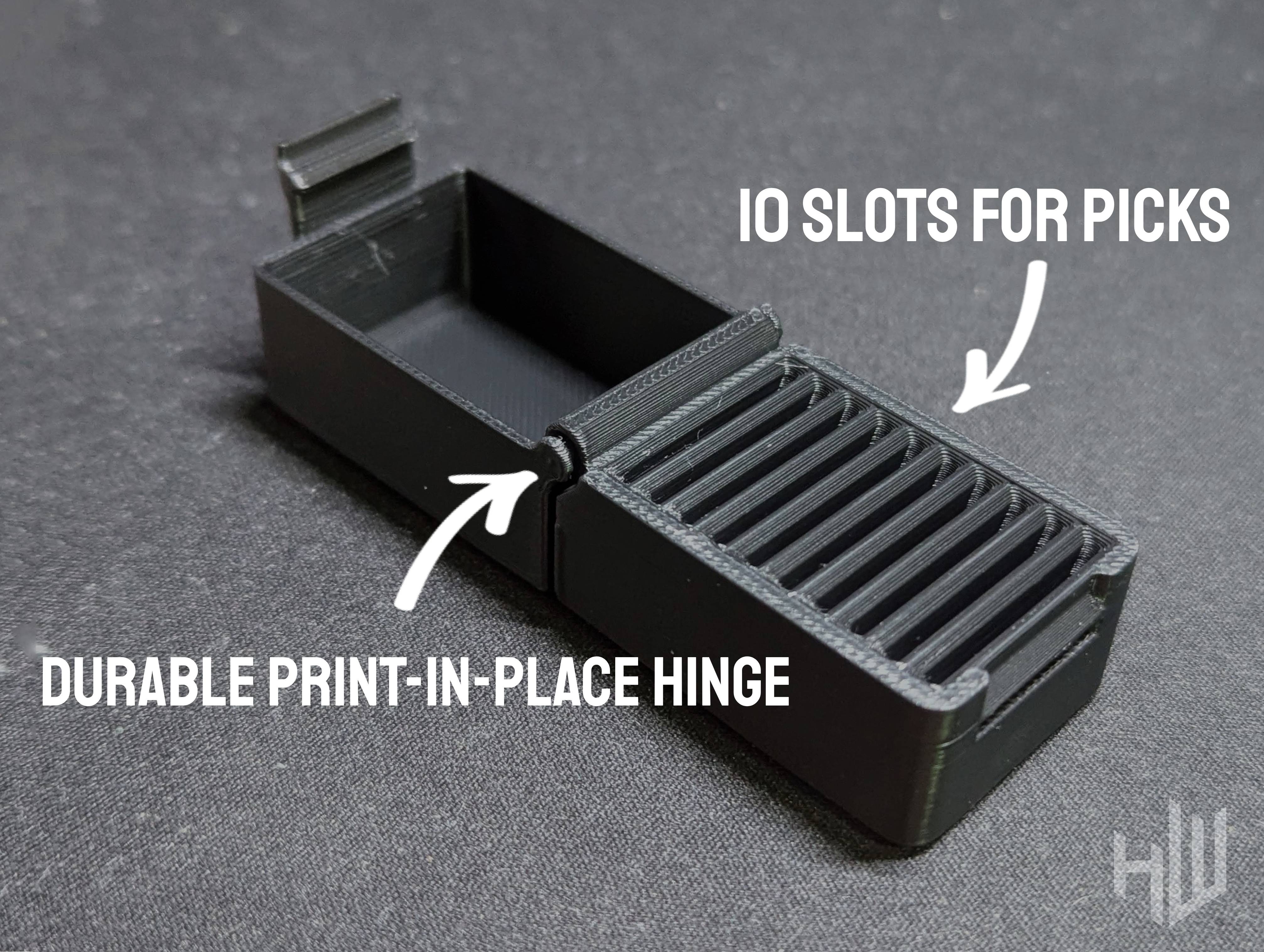 Guitar Pick Storage Box (case) // Print-in-Place by HugoWhite ...