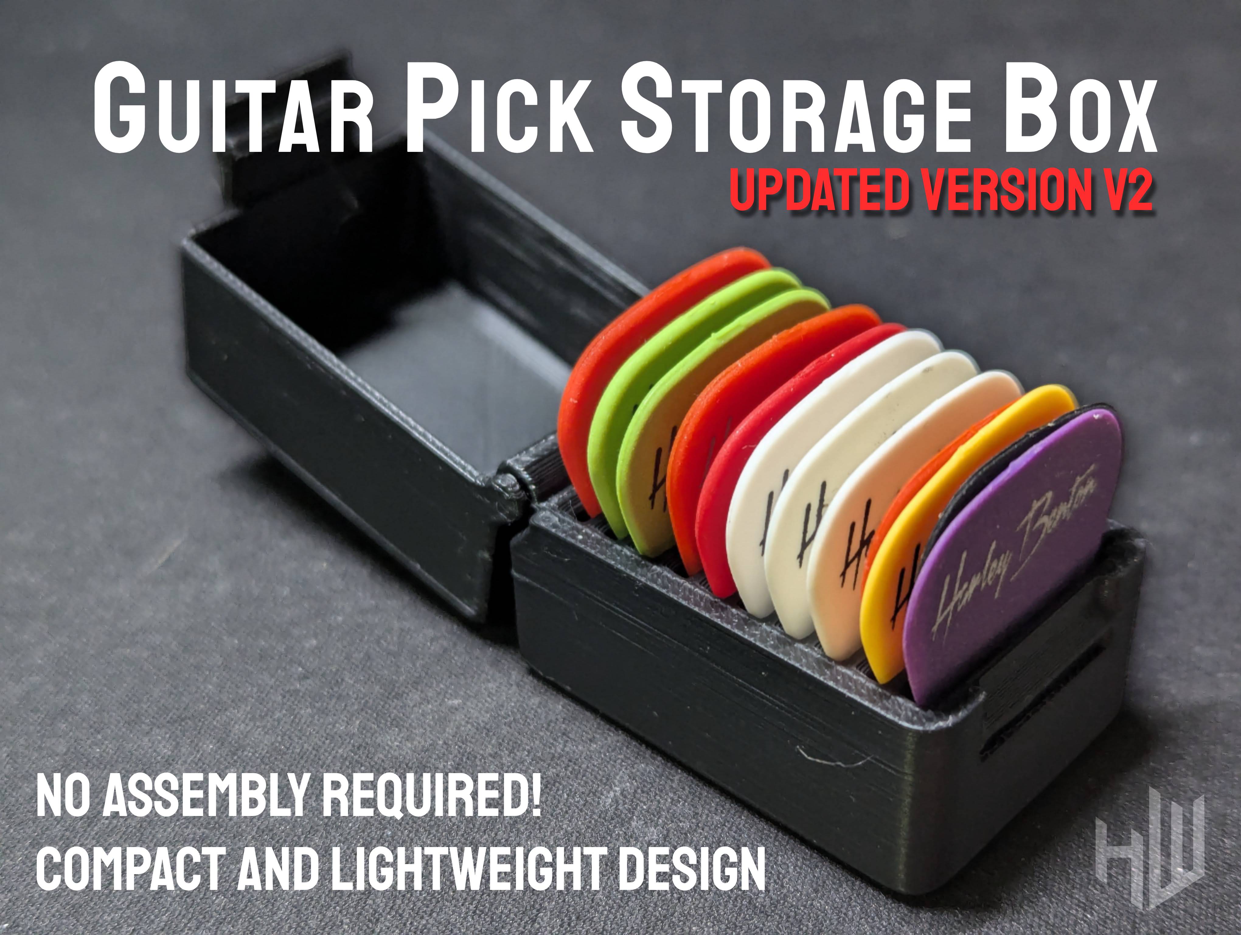 Guitar Pick Storage Box (case) // Print-in-Place by HugoWhite ...