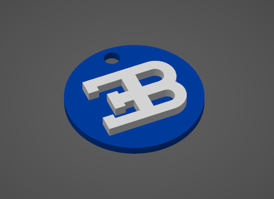 Bugatti Logo Keychain by AdmiralHatch215 | Download free STL model ...