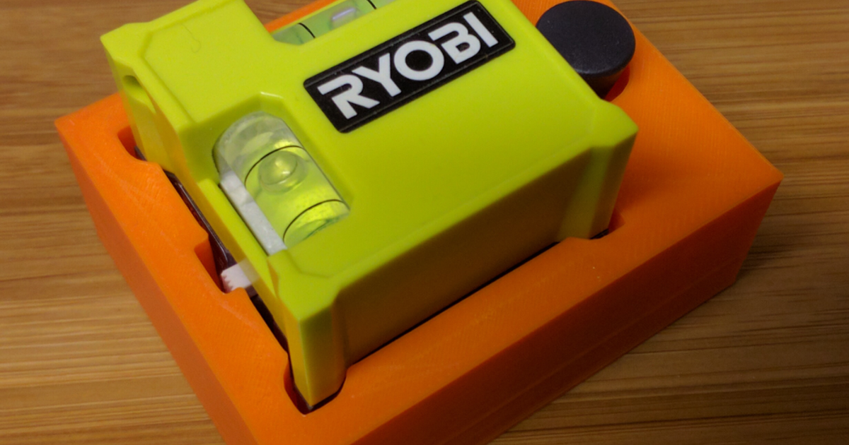 Ryobi cube (laser level) holder by Francisco | Download free STL model ...