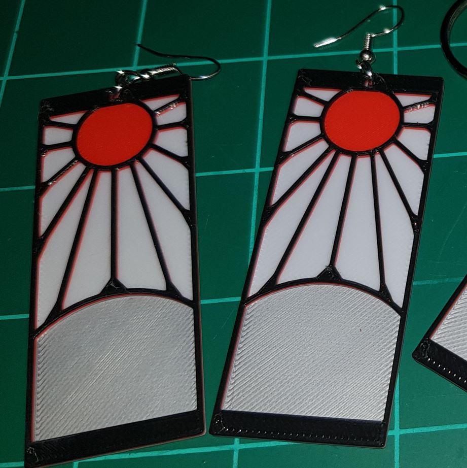 Demon Slayer Hanafuda Earrings (Charm) by ZachryWD | Download free STL ...