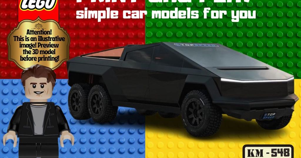 LEGO Tesla Cybertruck 6x6 by Mgr. Pavel Krist | Download free STL model ...