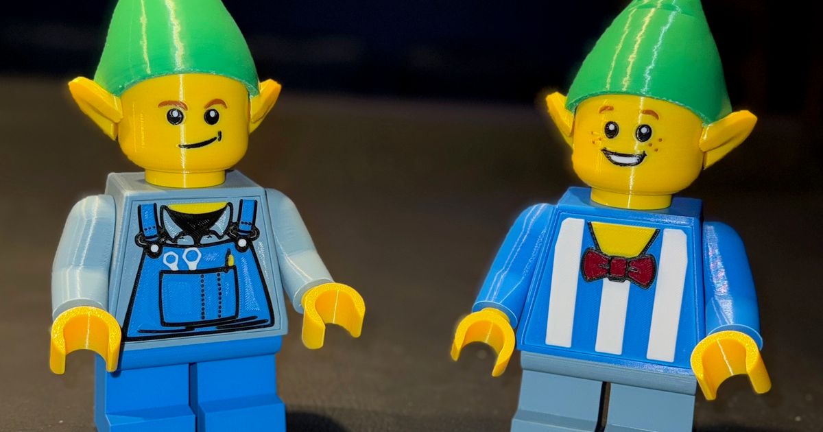 Mega-Sized Lego-like Santa's Elves (Set 1) Mini-Figures (5:1 Scale) by ...