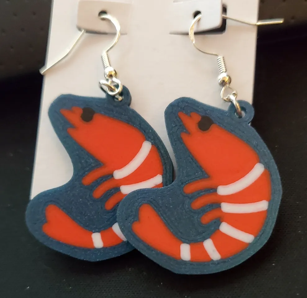 Shrimp Earrings by MAKelly2 | Download free STL model | Printables.com
