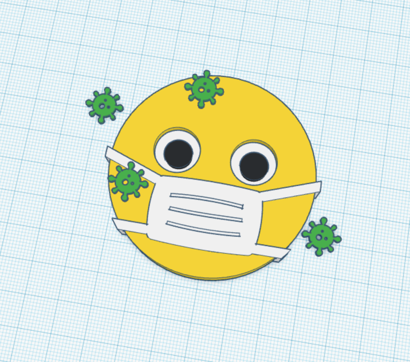 The "mask-wearing" emoji 3d badge - corona face mask reminder by ...