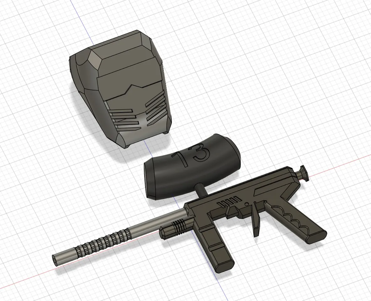 Dummy 13 Paintball Gun and Mask by tuny | Download free STL model ...