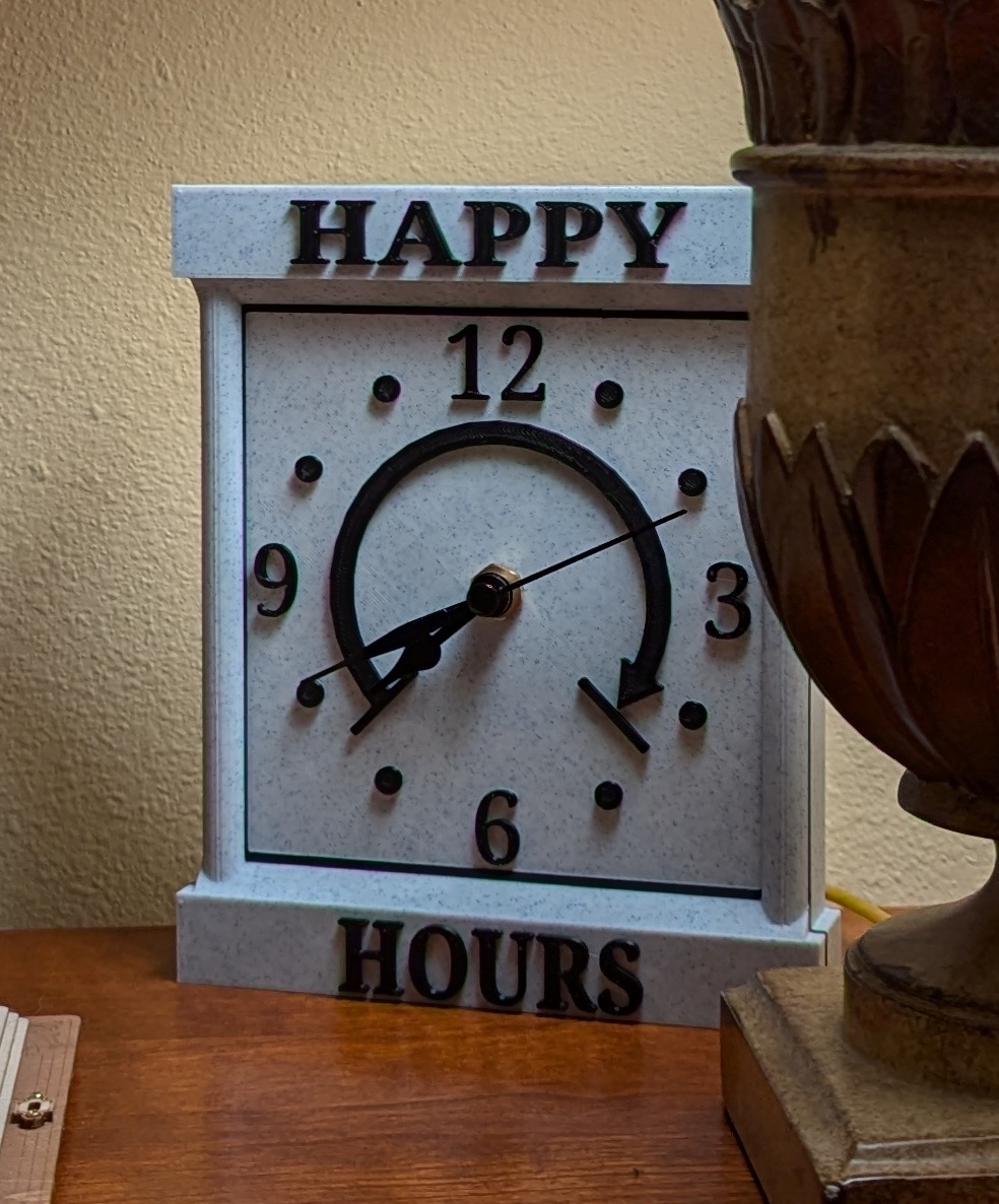 Happy Hours clock using Bambu Lab Kit-011 desk or wall mountable od ...