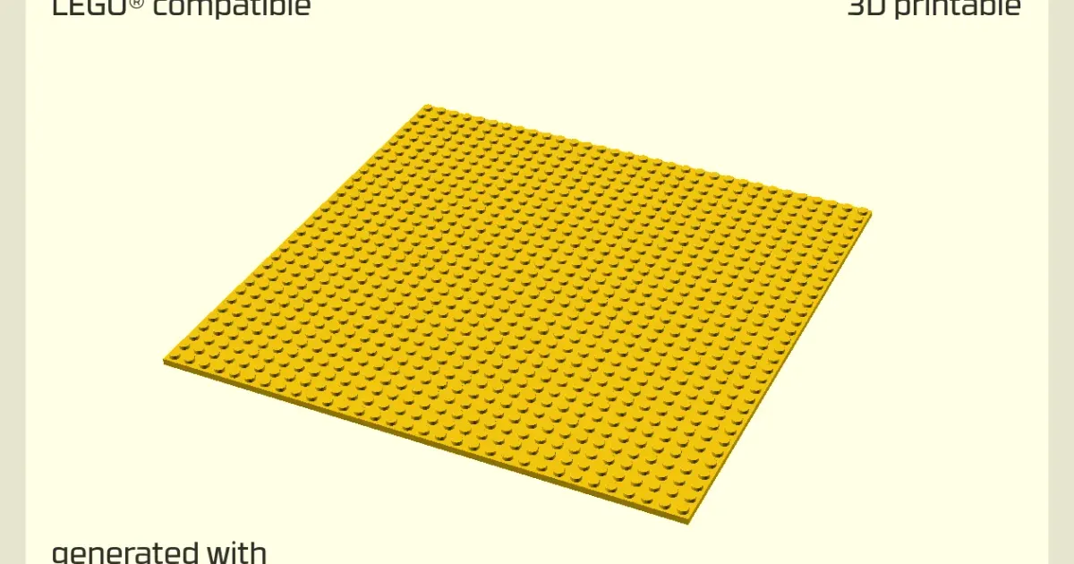 LEGO compatible Base Plate STL Generator par MachineBlocks ...
