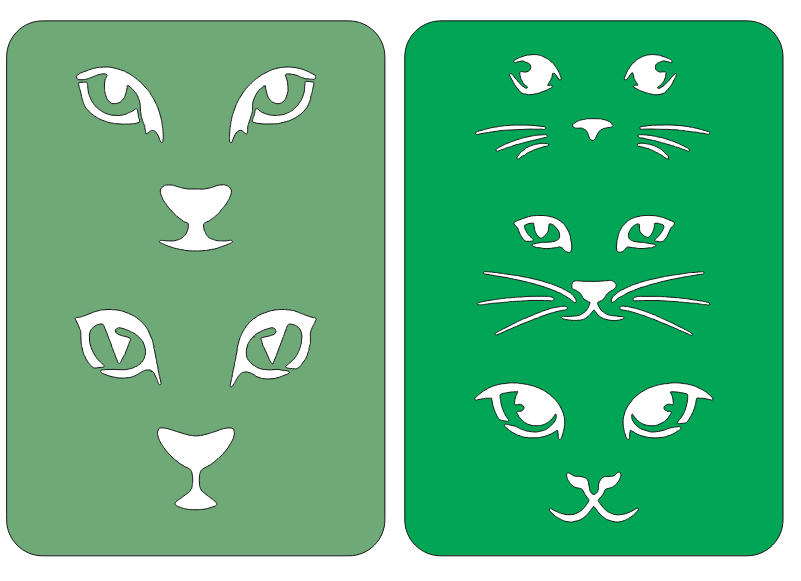 5x Cat Face - Template Stencil for drawing and painting by ideat0m ...