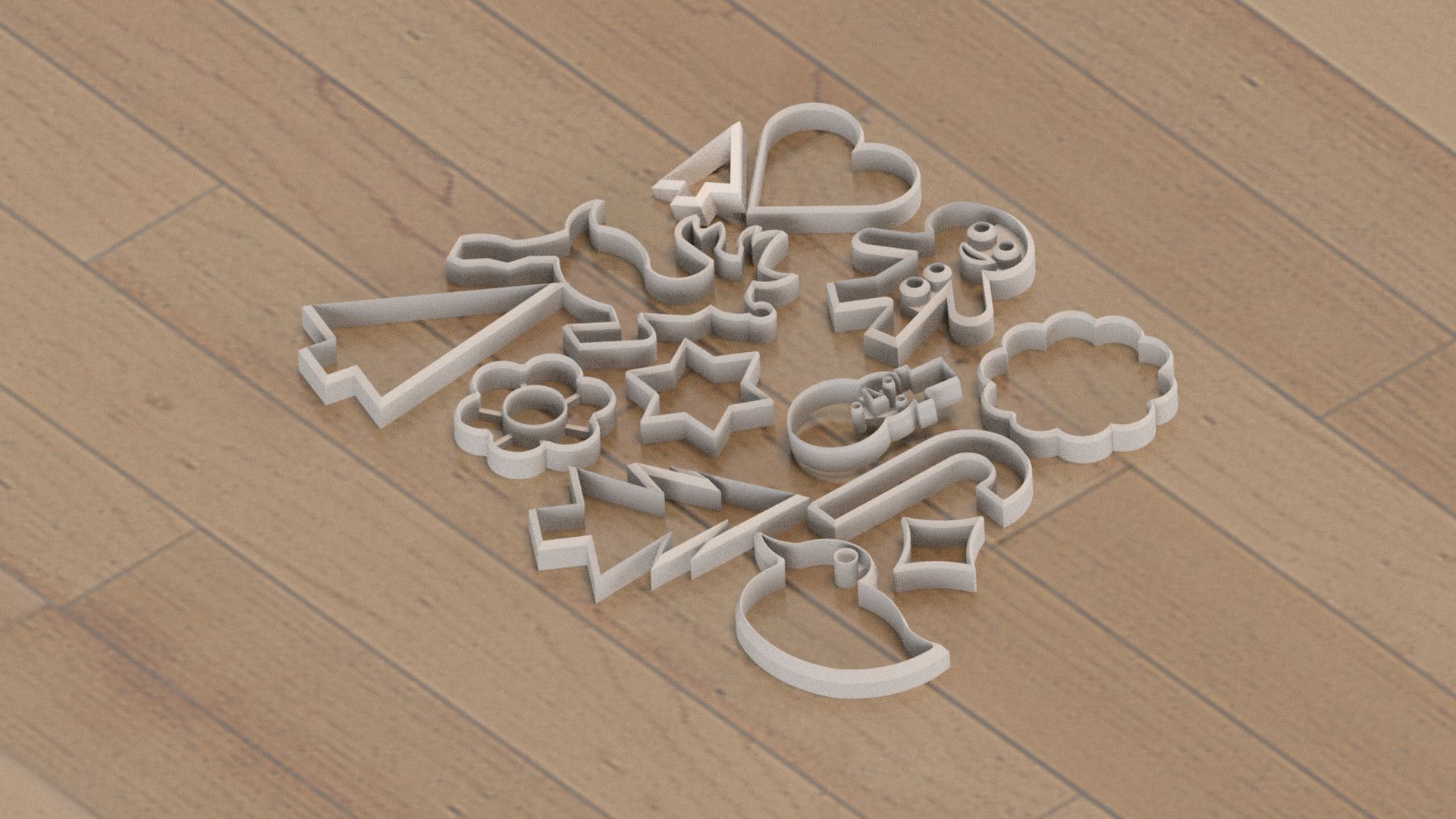 Christmas Festive Cookie Cutter Set by Elli | Download free STL model ...