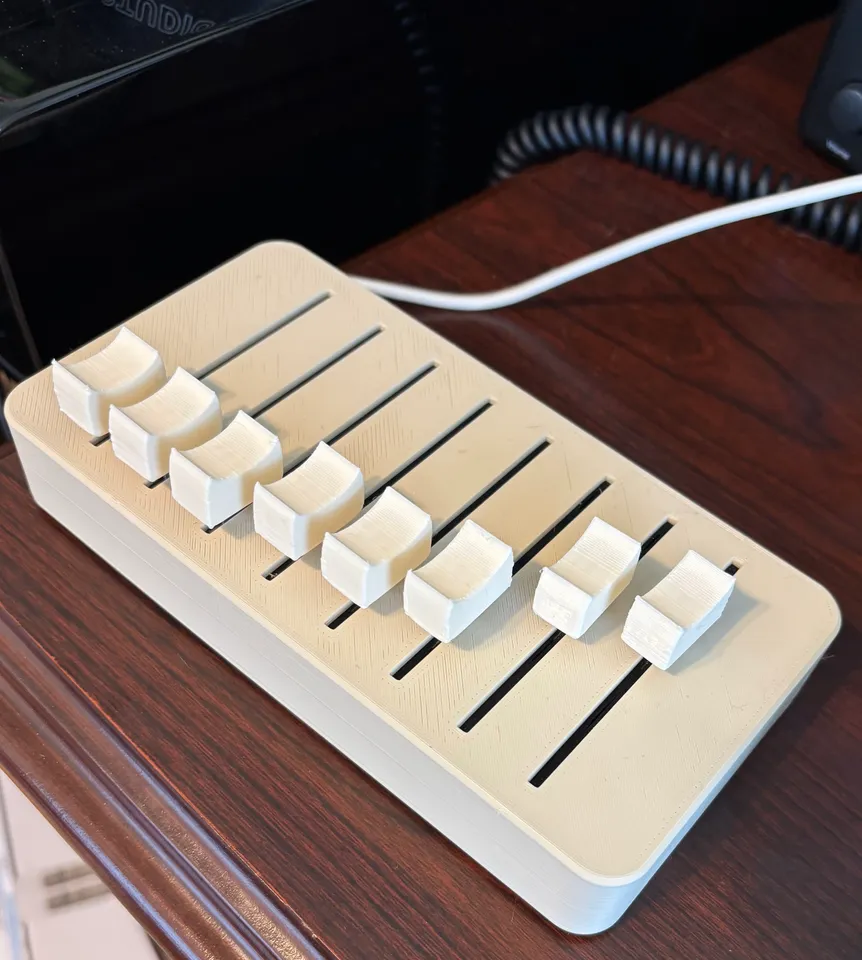 MIDI Sliders - DIY 8-fader bank by JennToo | Download free STL model ...