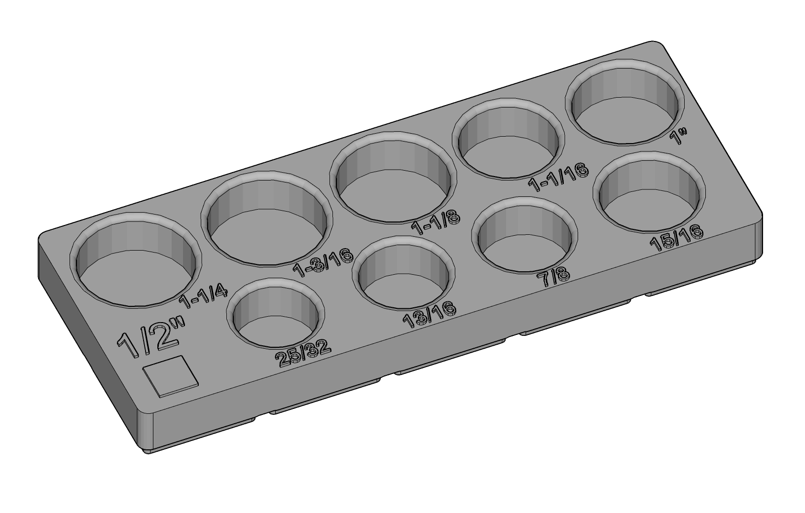 socket holder bin 1-1/4 to 25/32 sae, gridfinity by Richard Schalander ...