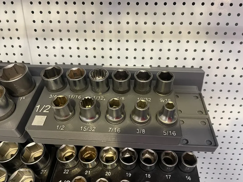 socket holder bin 1/2 to 3/4 sae, gridfinity by Richard Schalander ...