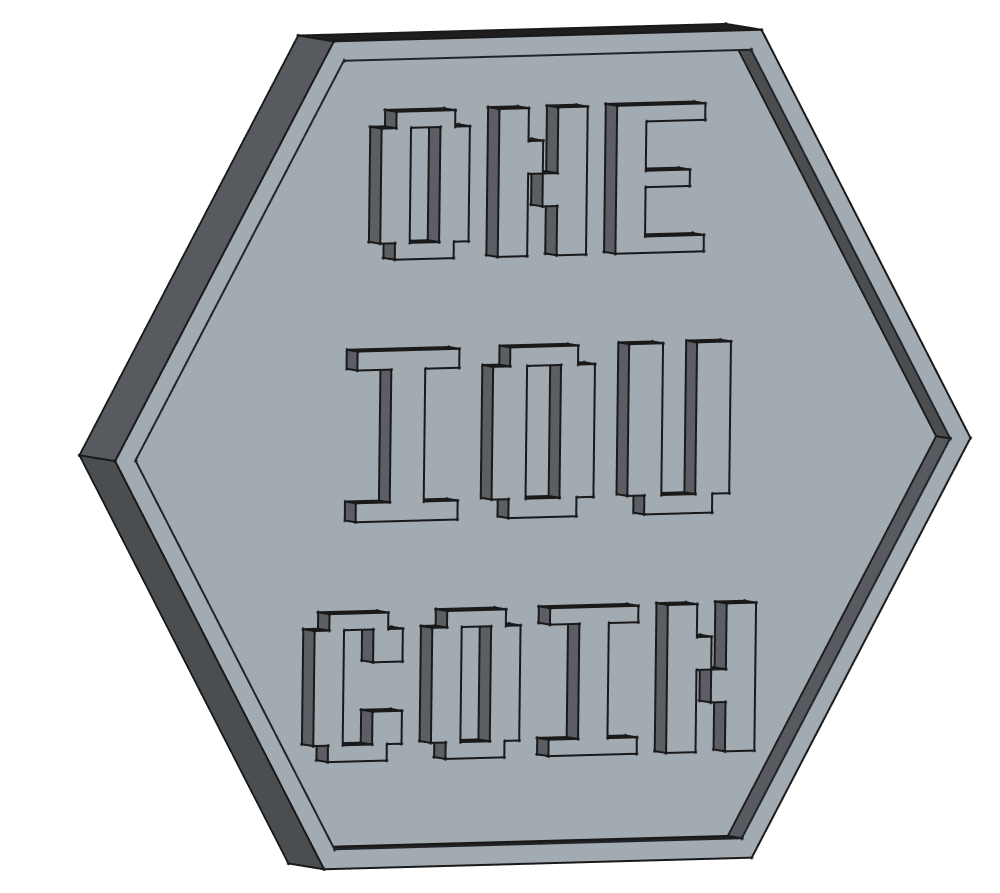 Hexagonal IOU Coin by kepper104 | Download free STL model | Printables.com