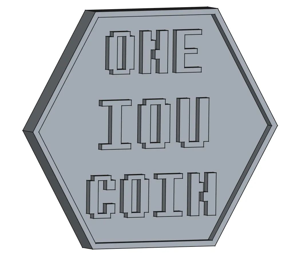 Hexagonal IOU Coin by kepper104 | Download free STL model | Printables.com