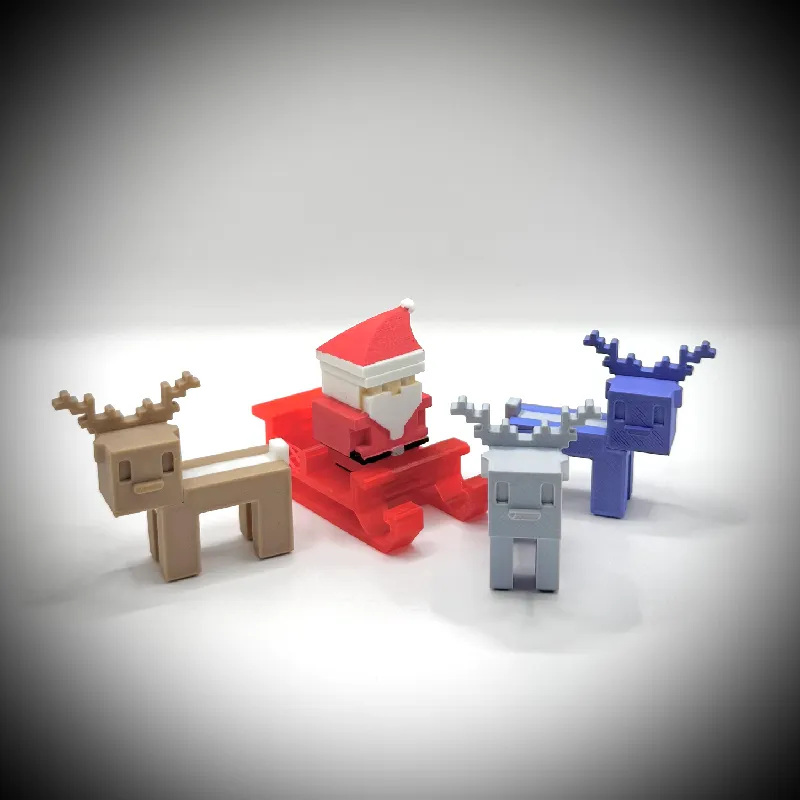 Santa and Sleigh (blocky) by cwlewis11 | Download free STL model ...