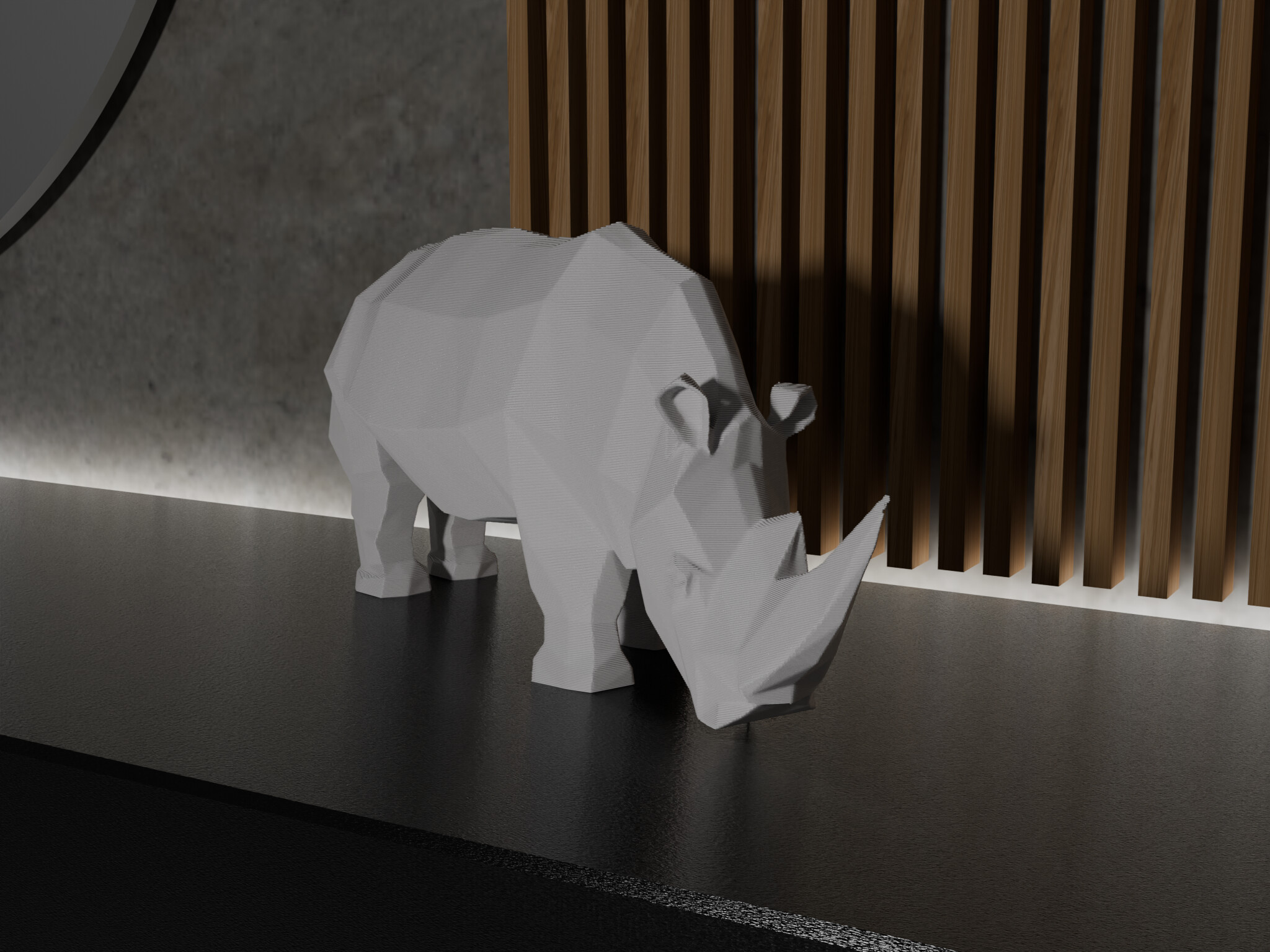 Low Poly Rhino Statue by Noah | Download free STL model | Printables.com