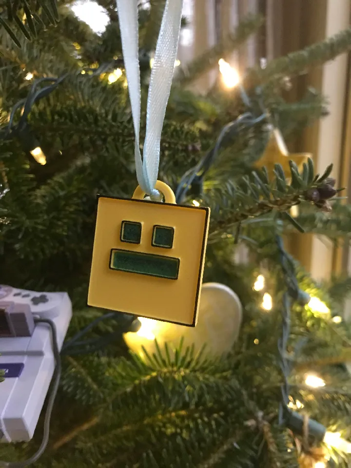 Geometry Dash Christmas Tree Ornament by Finn Wilbanks | Download free ...