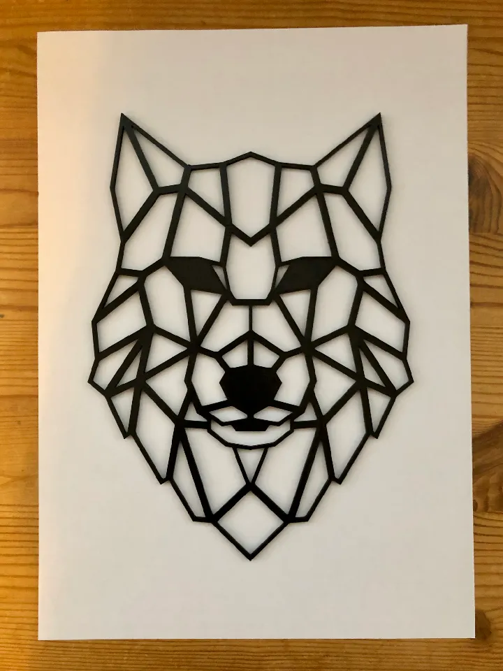Geometric Wolf wall art by Benjamin Boyd | Download free STL model ...