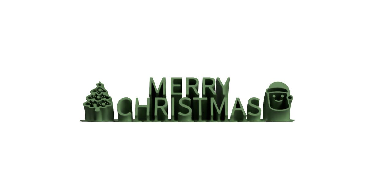 Merry Christmas Name Plate by C Model | Download free STL model ...