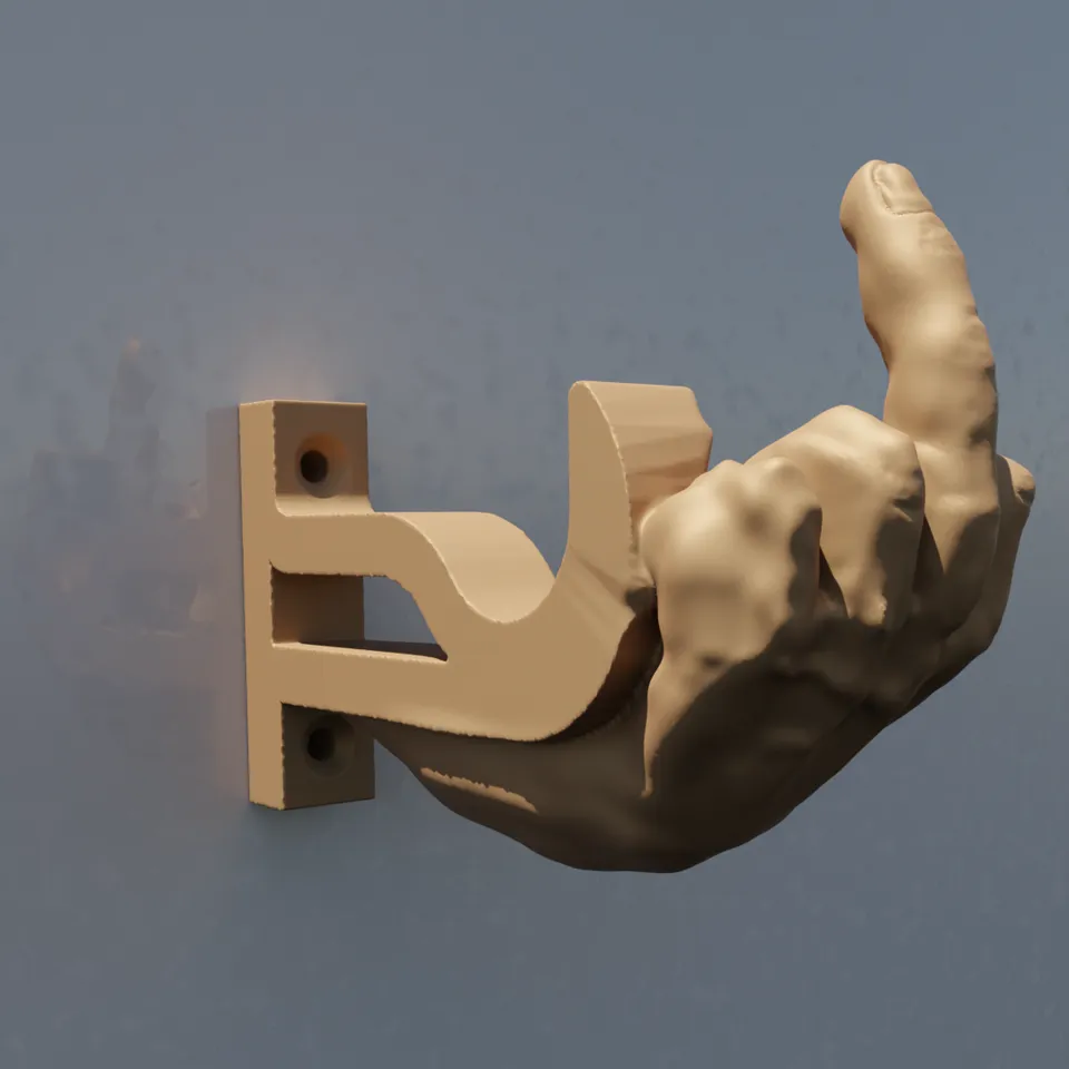 A realistic F**** hand Holder wall by Leo_Careca | Download free STL ...