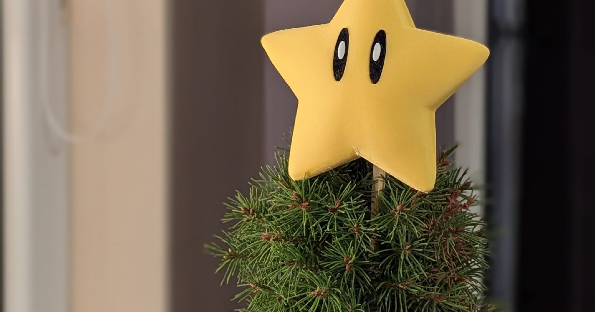 Christmas tree topper as Mario Super Star by Vasichkin | Download free ...