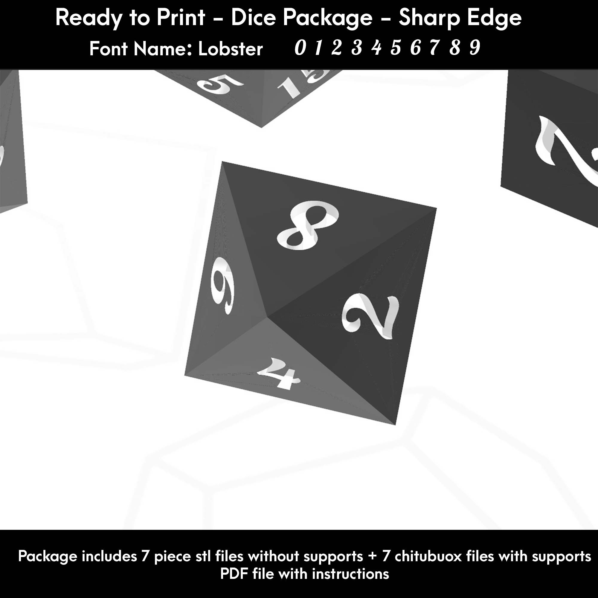 Dice Masters – Ready to Print - 7 Piece Set – Presupported STL Files ...