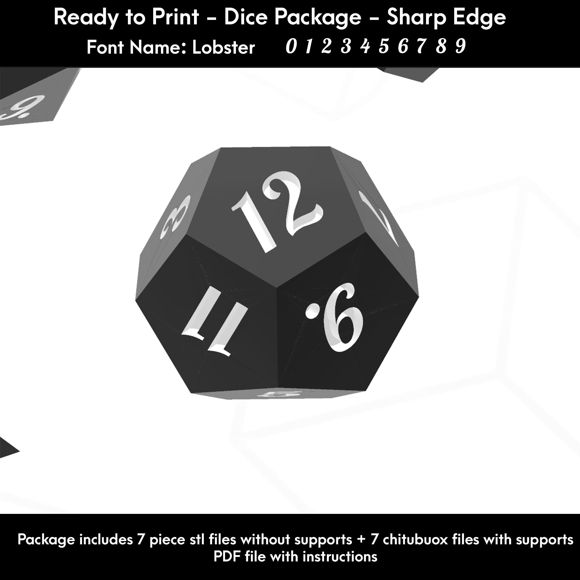 Dice Masters – Ready to Print - 7 Piece Set – Presupported STL Files ...