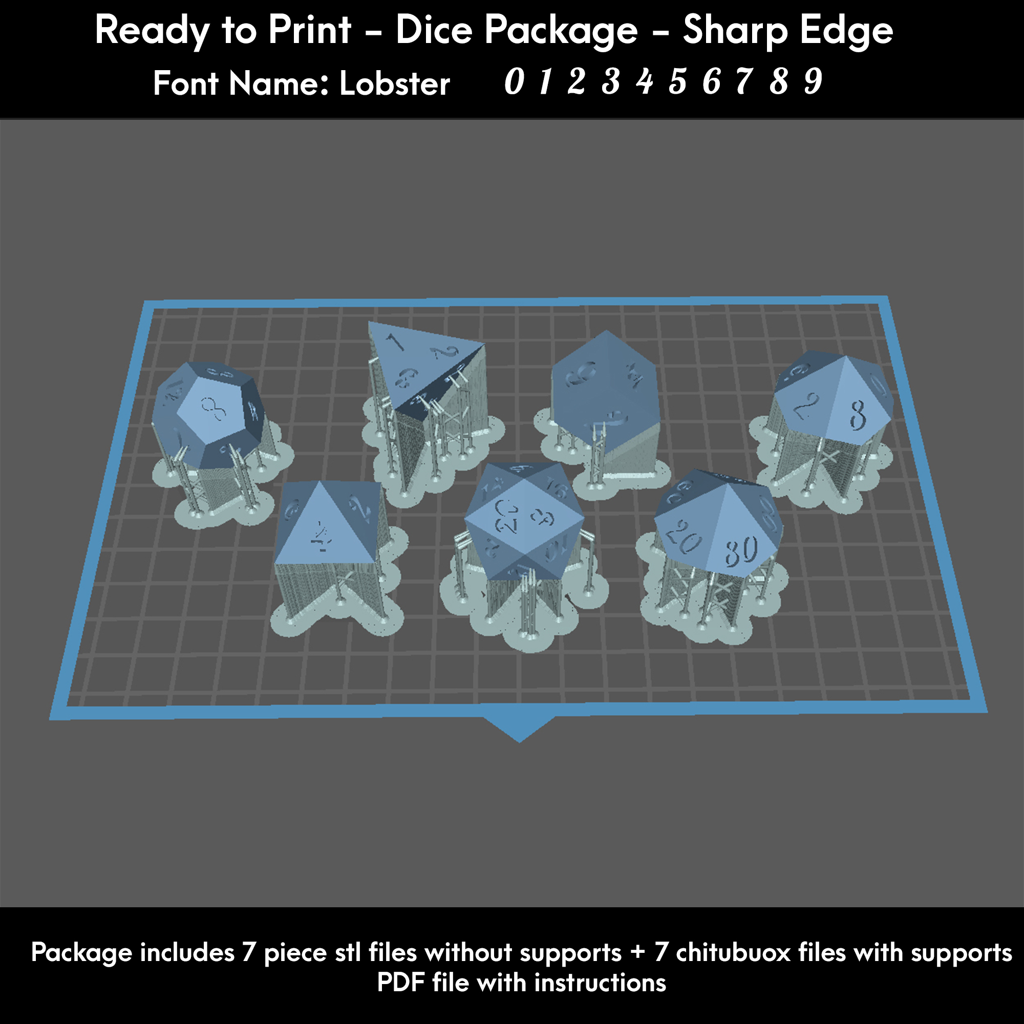 Dice Masters – Ready to Print - 7 Piece Set – Presupported STL Files ...