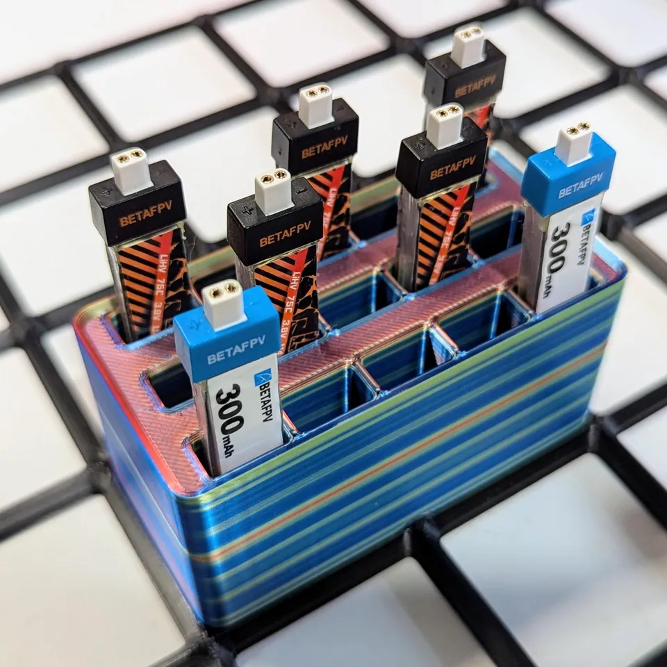 Gridfinity 1s 300mah lipo battery holder by heptolemaios | Download ...