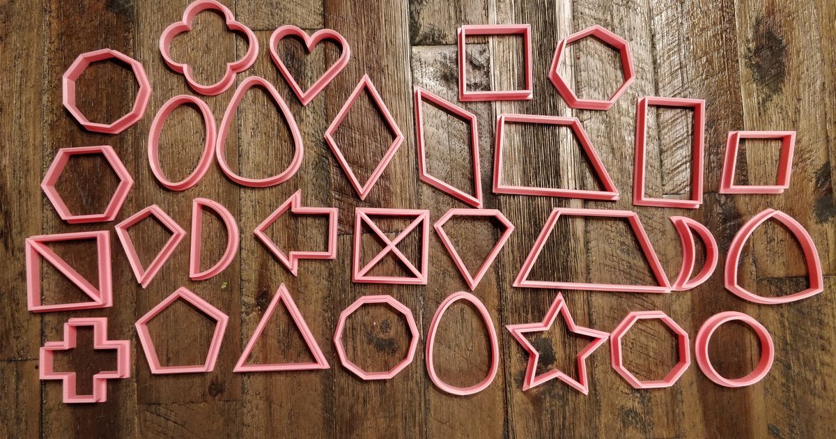 Play-Doh/Montessori Shapes/Cookie Cutters by RT3D | Download free STL ...