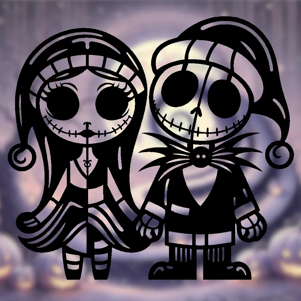 Jack and Sally Skellington as Santa Claus - Christmas Wall Art by The ...
