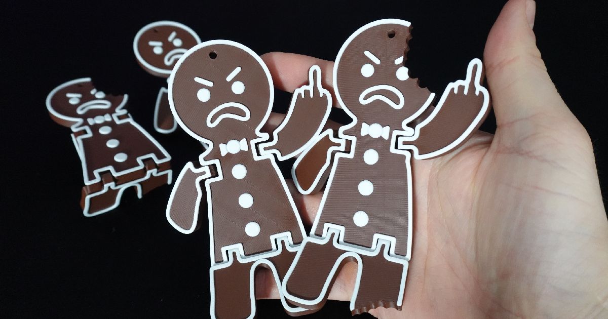 Angry Gingerbread Man (Articulated) by WF3D | Download free STL model ...