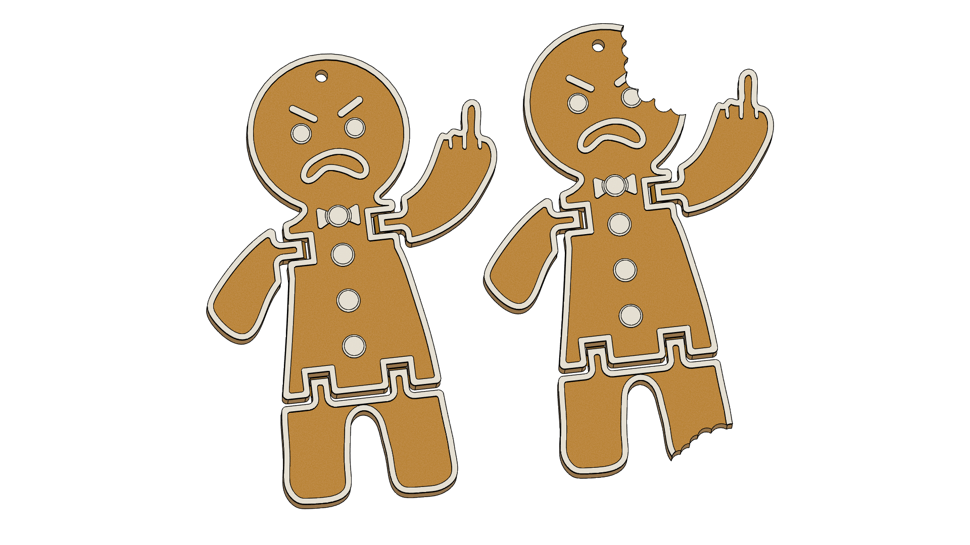 Angry Gingerbread Man (Articulated) by WF3D | Download free STL model ...