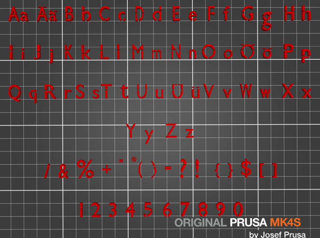"Negative" 3D(-Vertical)-Printable-Font, stencil by Cabista | Download ...